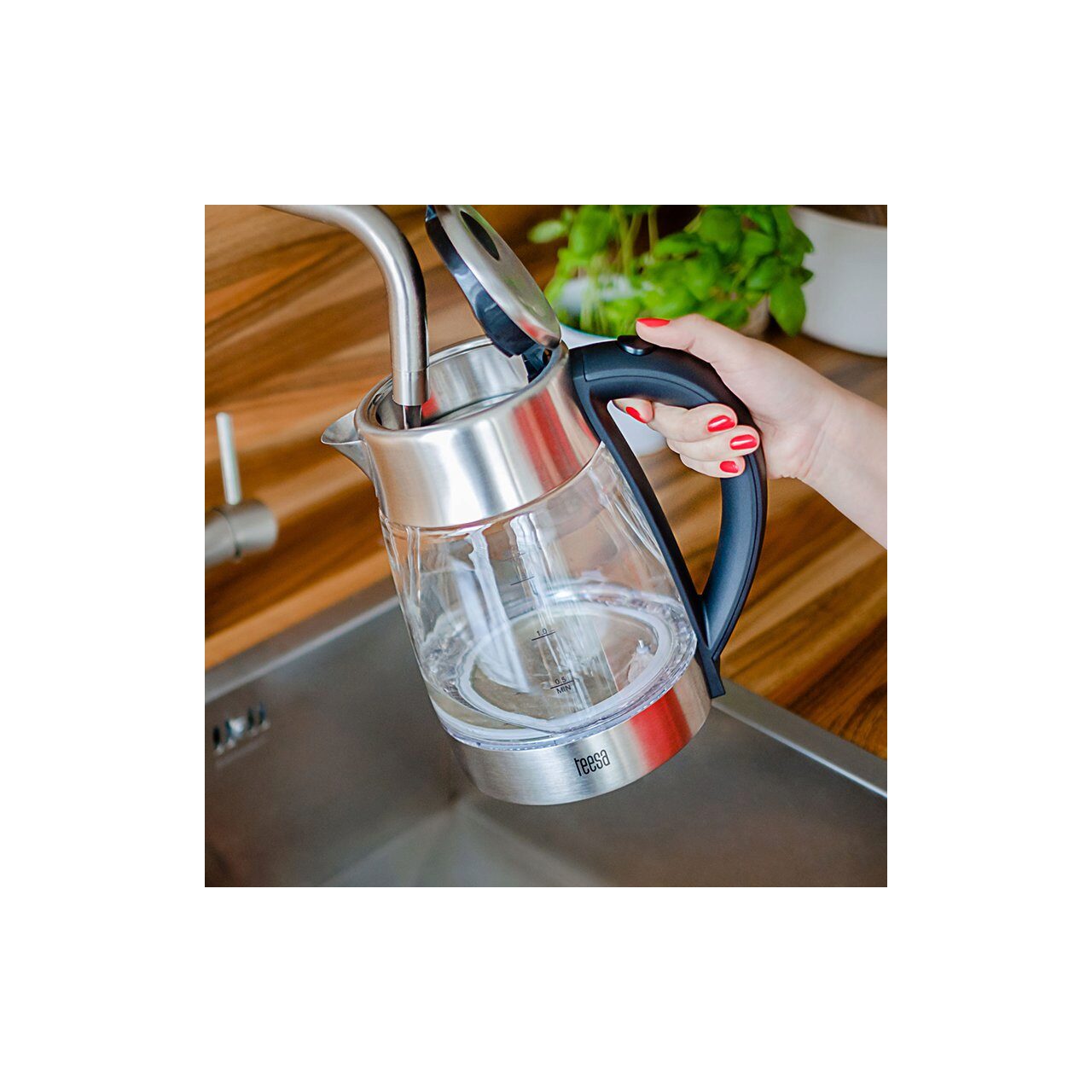 Fierbator electric cordless, Inox si Sticla, Capacitate 1.7 l, putere ...