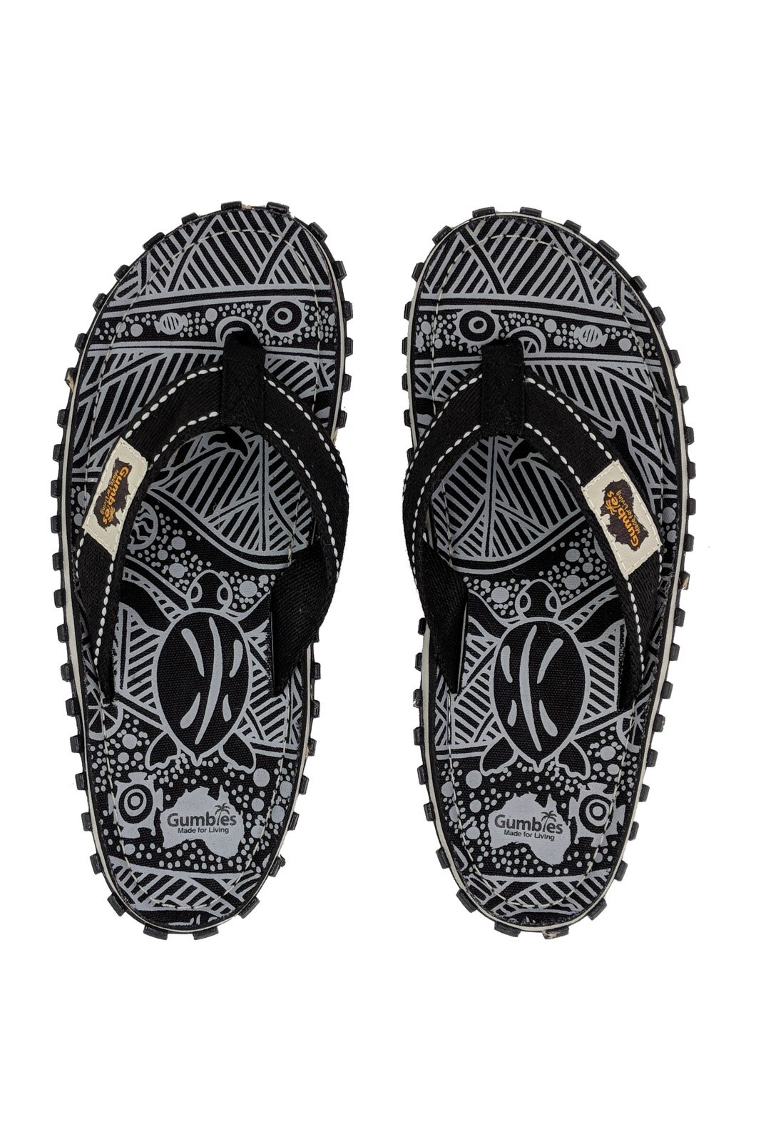 Slapi de plaja unisex, Gumbies, Islander, Bumbac, Negru/Gri, 44 EU ...