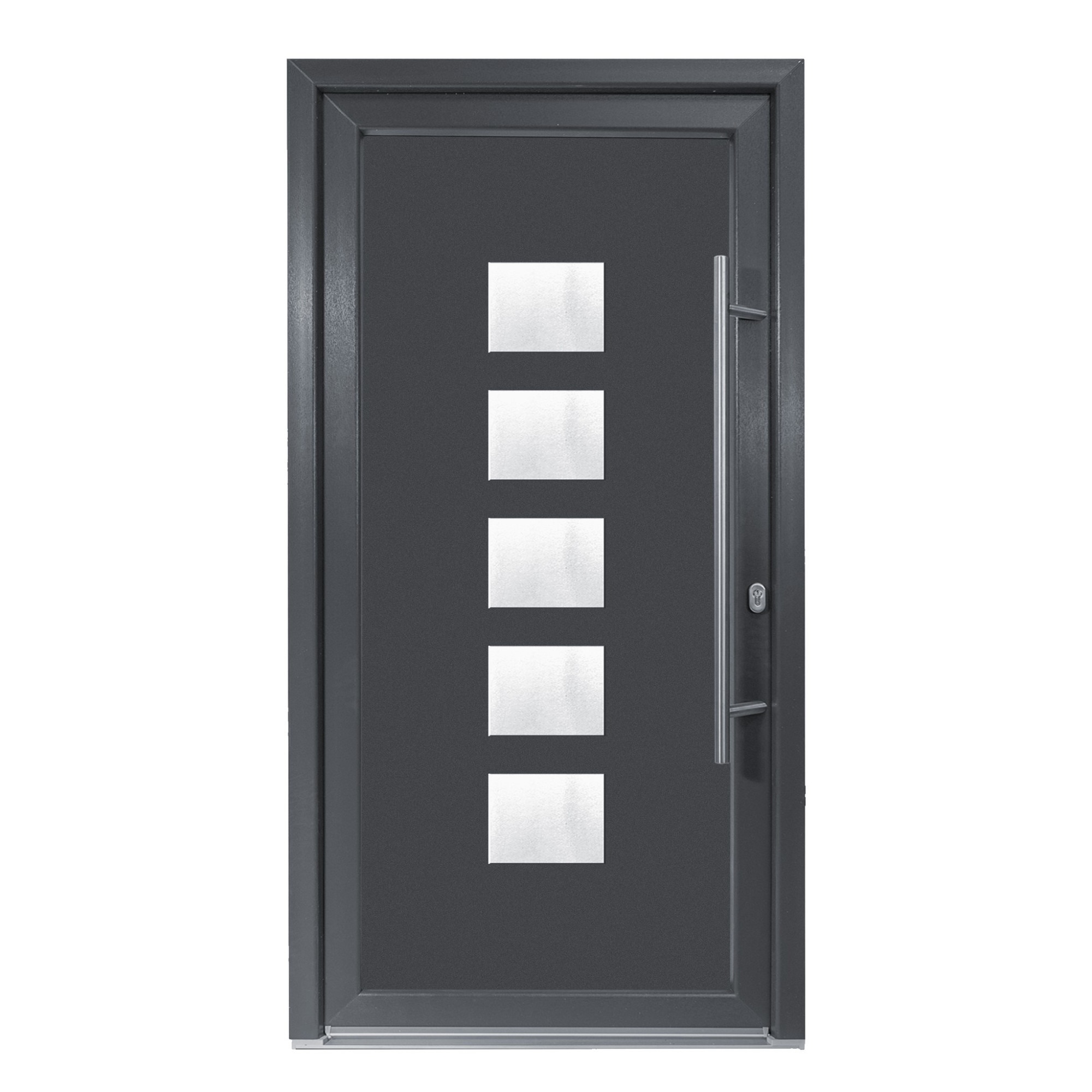 Usa Intrare PVC MIA, 5 camere, 980x2000 mm, alb interior/gri antracit ...