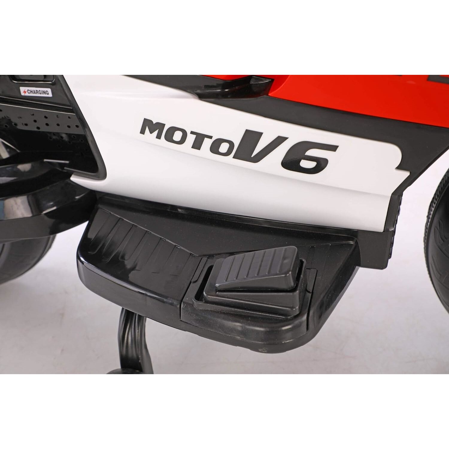 Motocicleta electrica cu 3 roti pentru copii, 3 ani+, Alb/Rosu/Negru ...