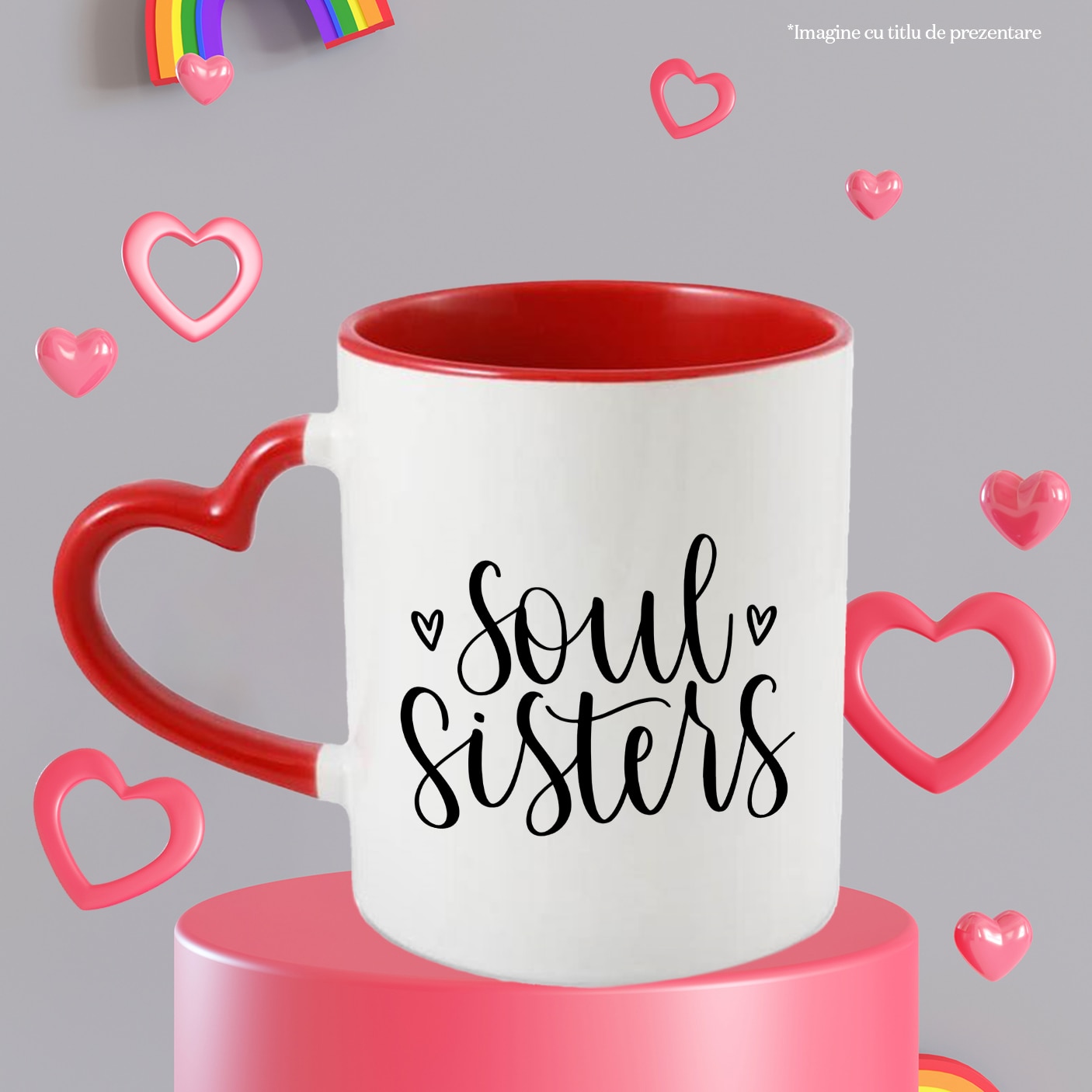 Cana Cu Mesaj In Engleza Soul Sisters, Surori, Prietene, Inima, Alb ...