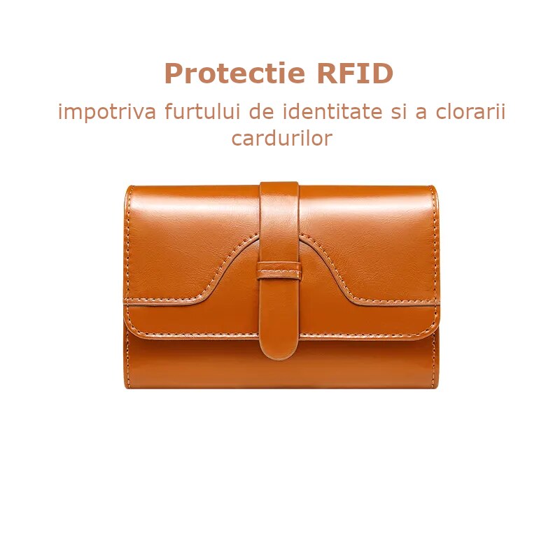 Portofel de Dama Din Piele Naturala, Clavi, Compact, Design Vintage ...