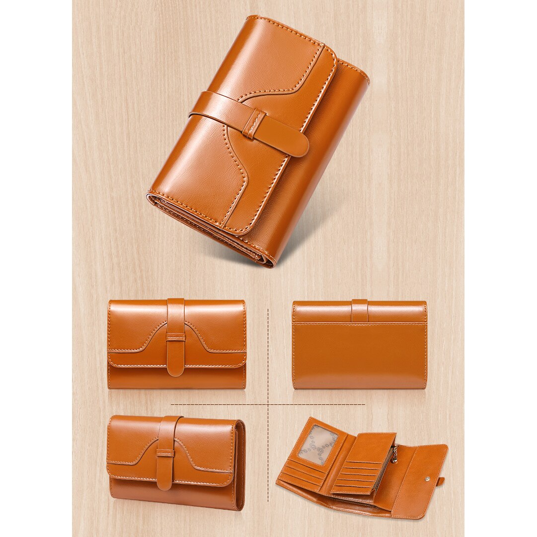 Portofel de Dama Din Piele Naturala, Clavi, Compact, Design Vintage ...