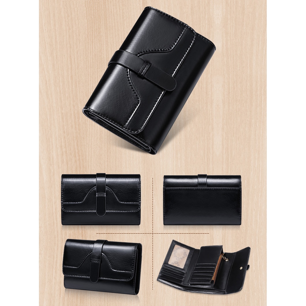 Portofel de Dama Din Piele Naturala, Clavi, Compact, Design Vintage ...