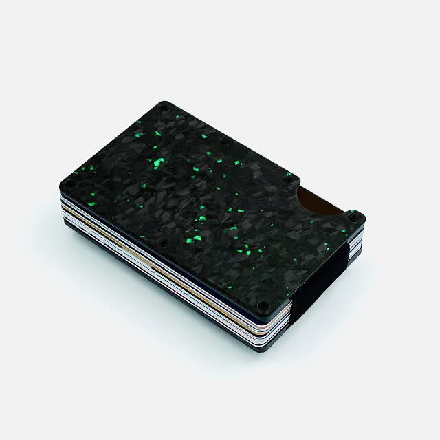 Portofel din carbon forjat, verde - eMAG.ro