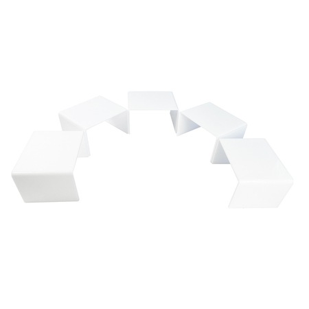 Set 5 buc, stand forma U, stiplex, acrilic alb lucios, 12 x 10 x 5 cm ...