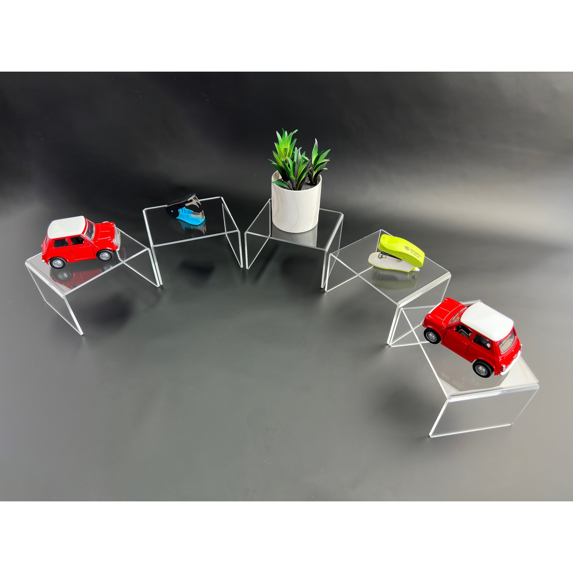 Set 5 buc, stand forma U, stiplex, acrilic transparent, 12 x 10 x 5 cm ...