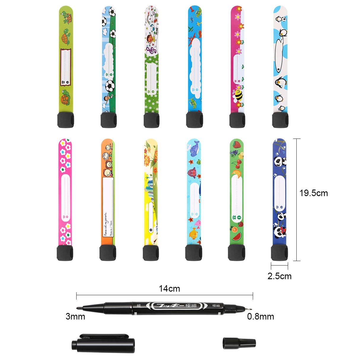 Set 12 bratari de identificare pentru siguranta pentru copii, Aisdelu ...