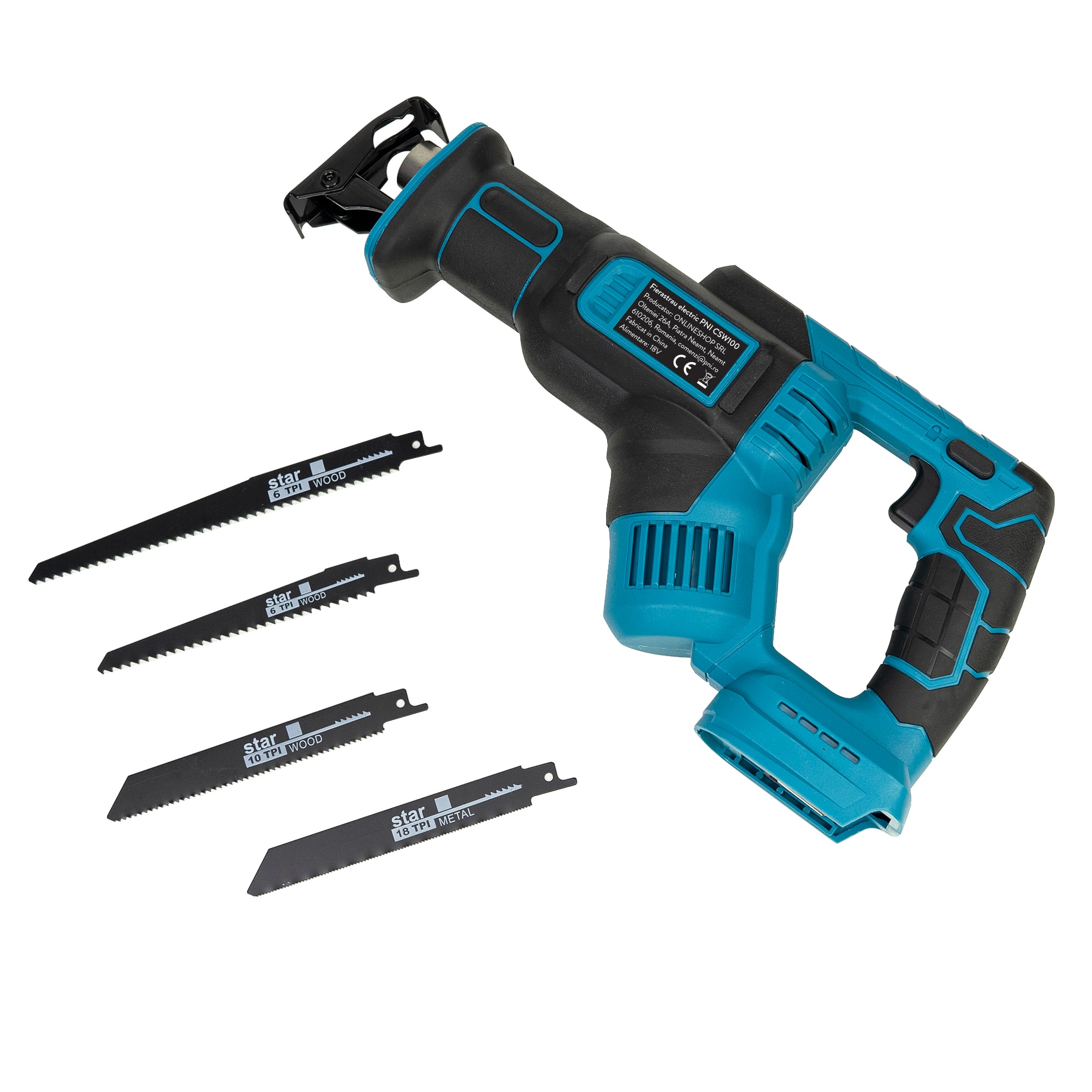 Fierastrau sabie PNI CSW100 fara acumulator, 3000SPM, 18V, 4 lame ...