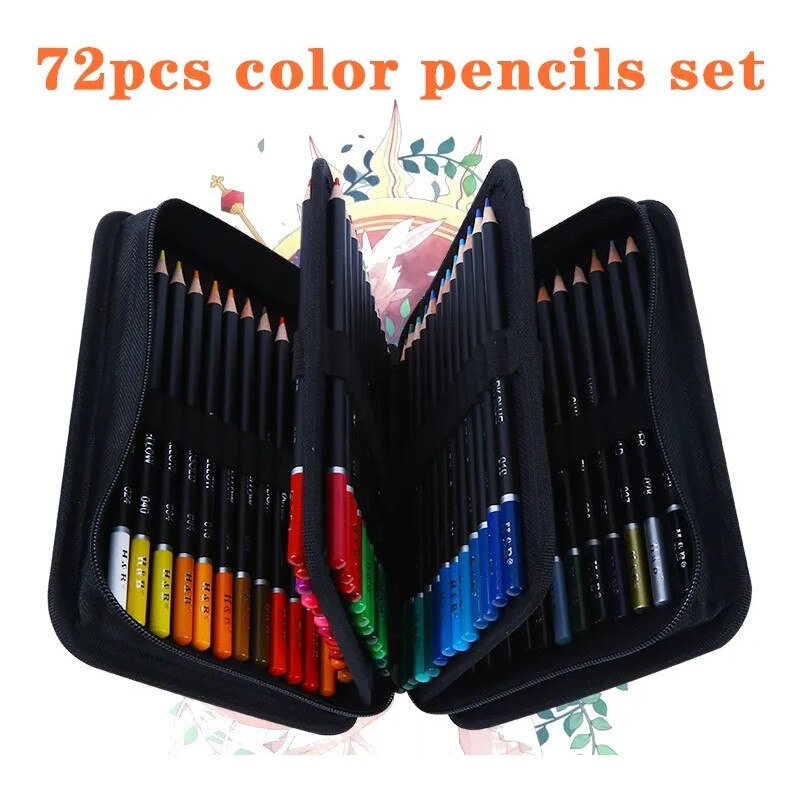 Set 72 creioane colorate cu penar si 2 carti de colorat, pentru desen ...