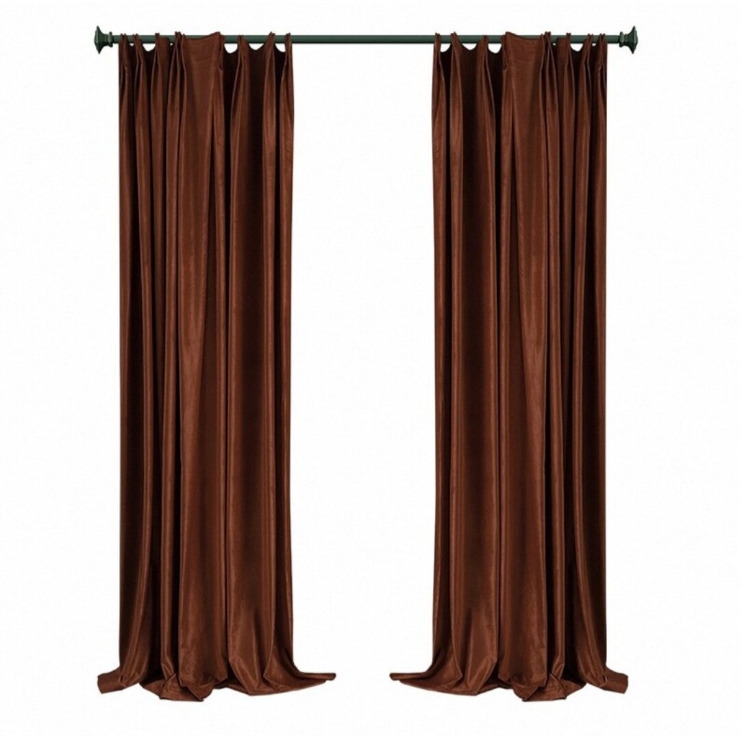 Set draperii catifea Maro Aramiu 2 buc x 150 cm L / 250 cm H - eMAG.ro