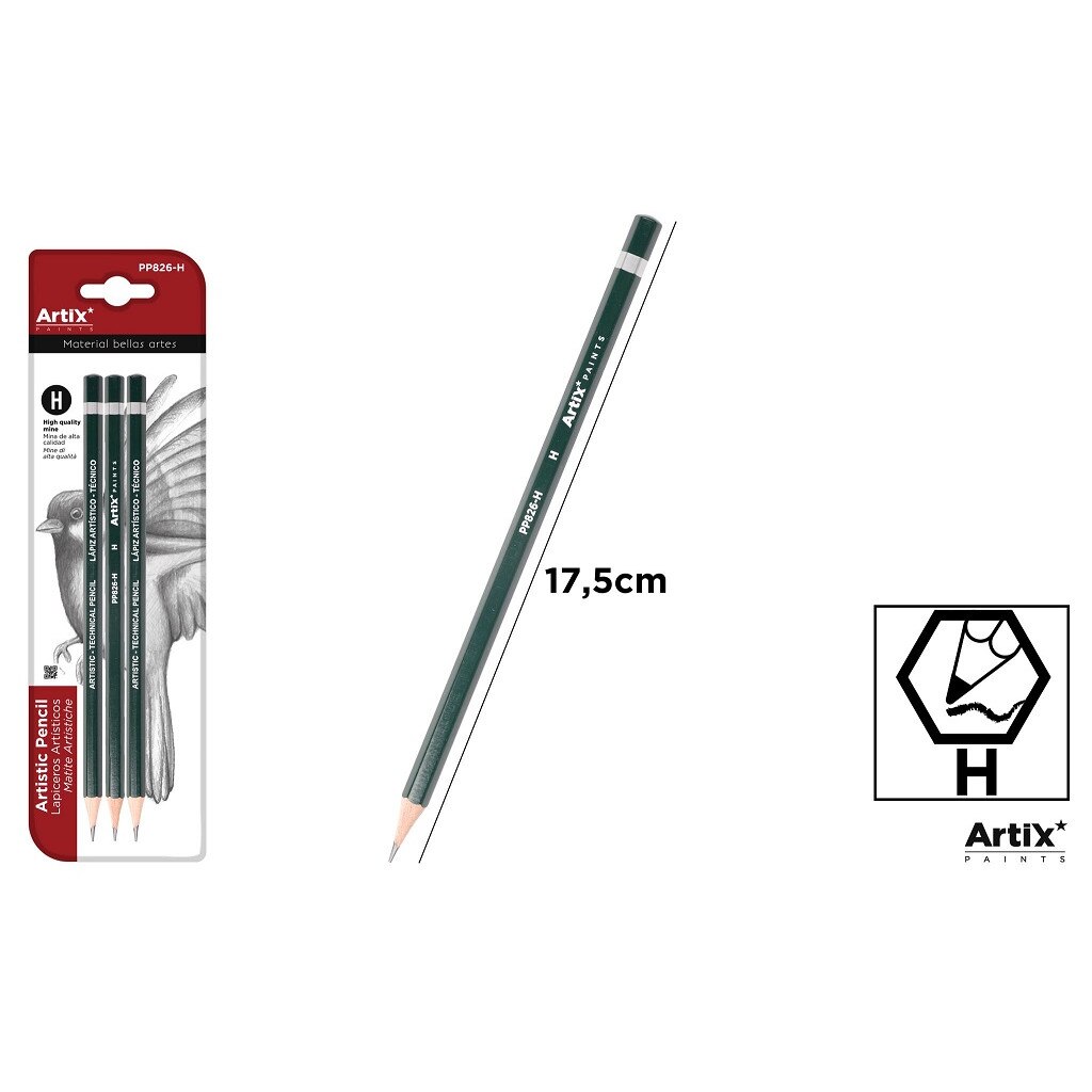 Set 3 creioane pentru arta, corp hexagonal, H - eMAG.ro