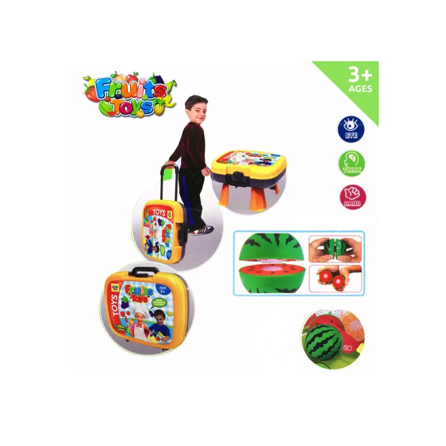 Gentuta Troler cu Fructe si Legume, 22 piese, Hong Chuan Sheng Toys ...