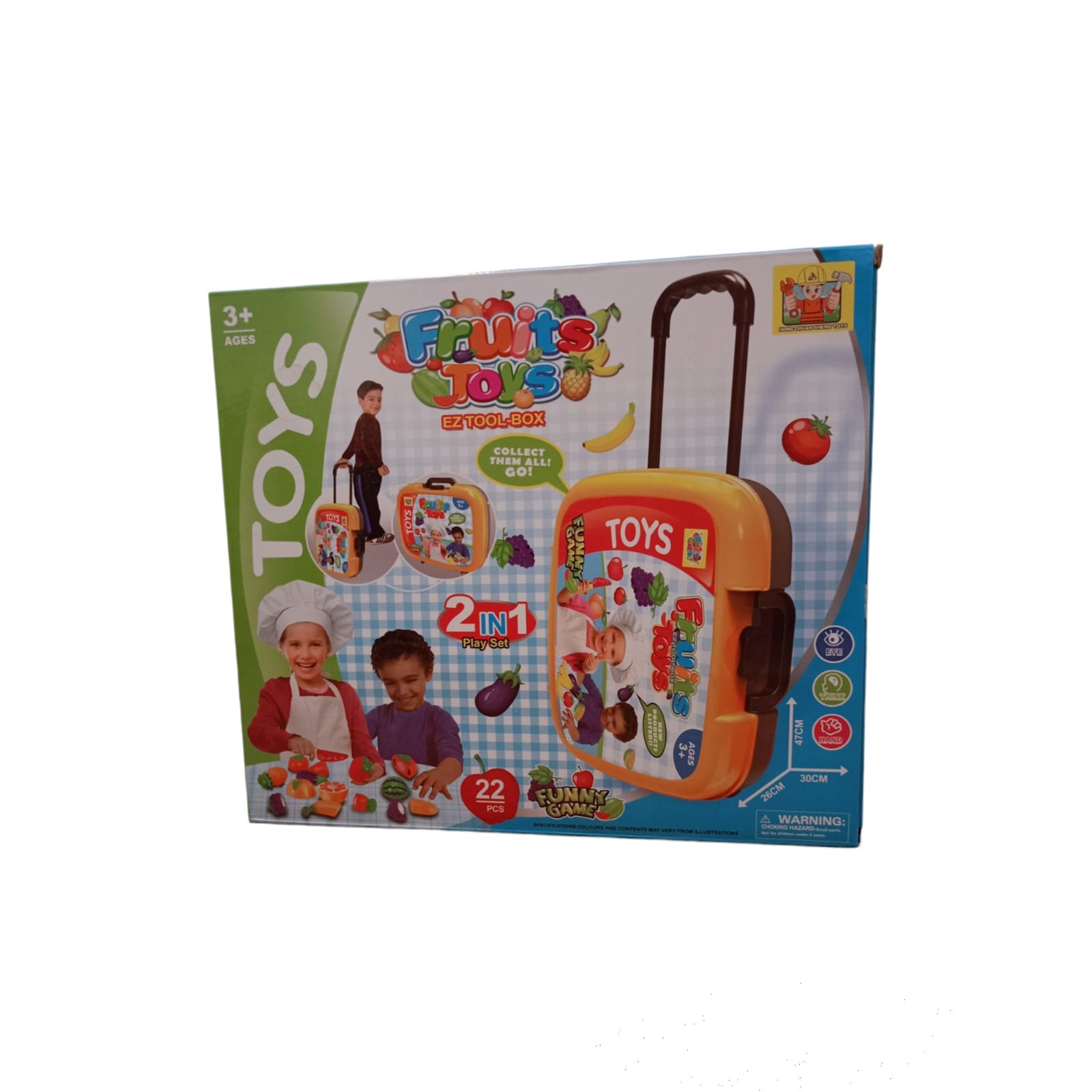 Gentuta Troler cu Fructe si Legume, 22 piese, Hong Chuan Sheng Toys ...