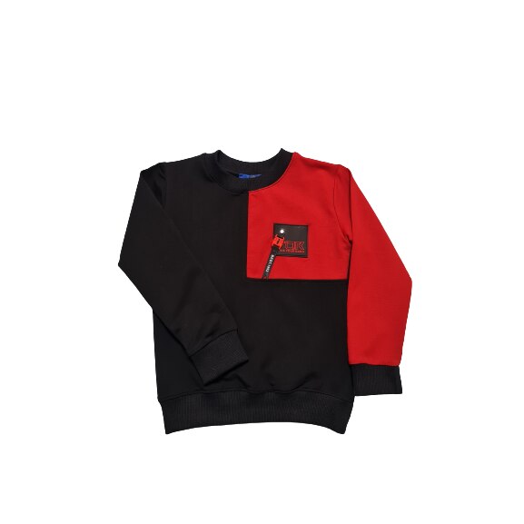 Bluza copii, maneca lunga, neagra si rosie - eMAG.ro