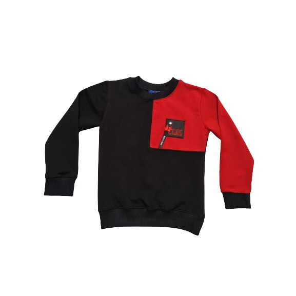 Bluza copii, maneca lunga, neagra si rosie - eMAG.ro