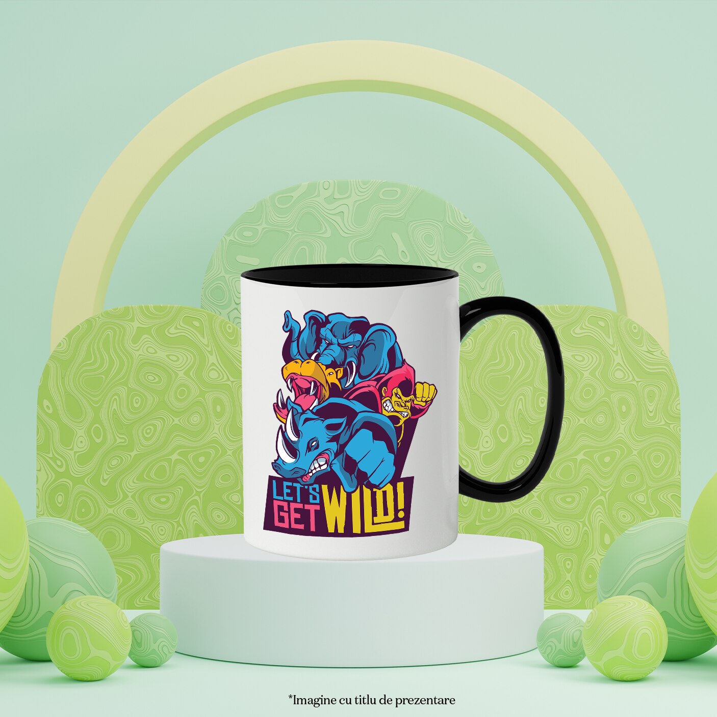 Чаша с мотивиращо послание на английски Let's Get Wild, Rinover ...