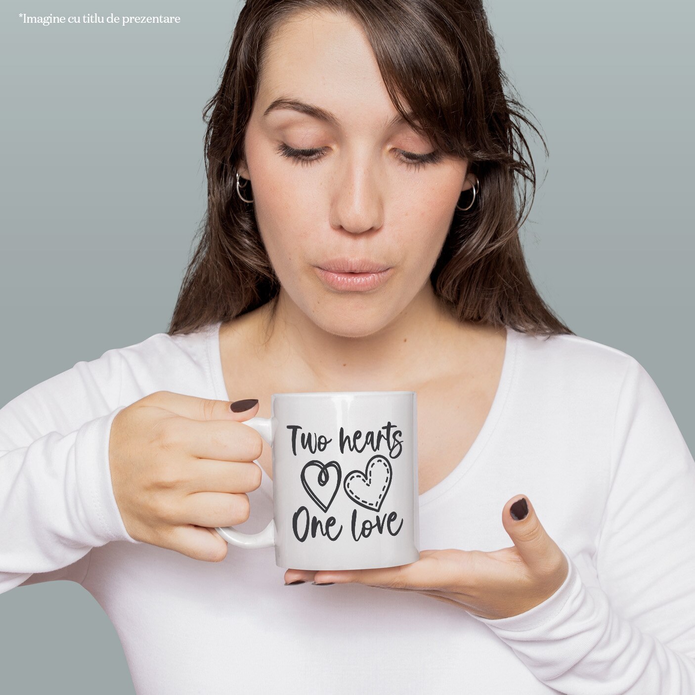 Cana Cu Mesaj In Engleza Two Hearts One Love, Indragostiti, Cuplu, Doua ...
