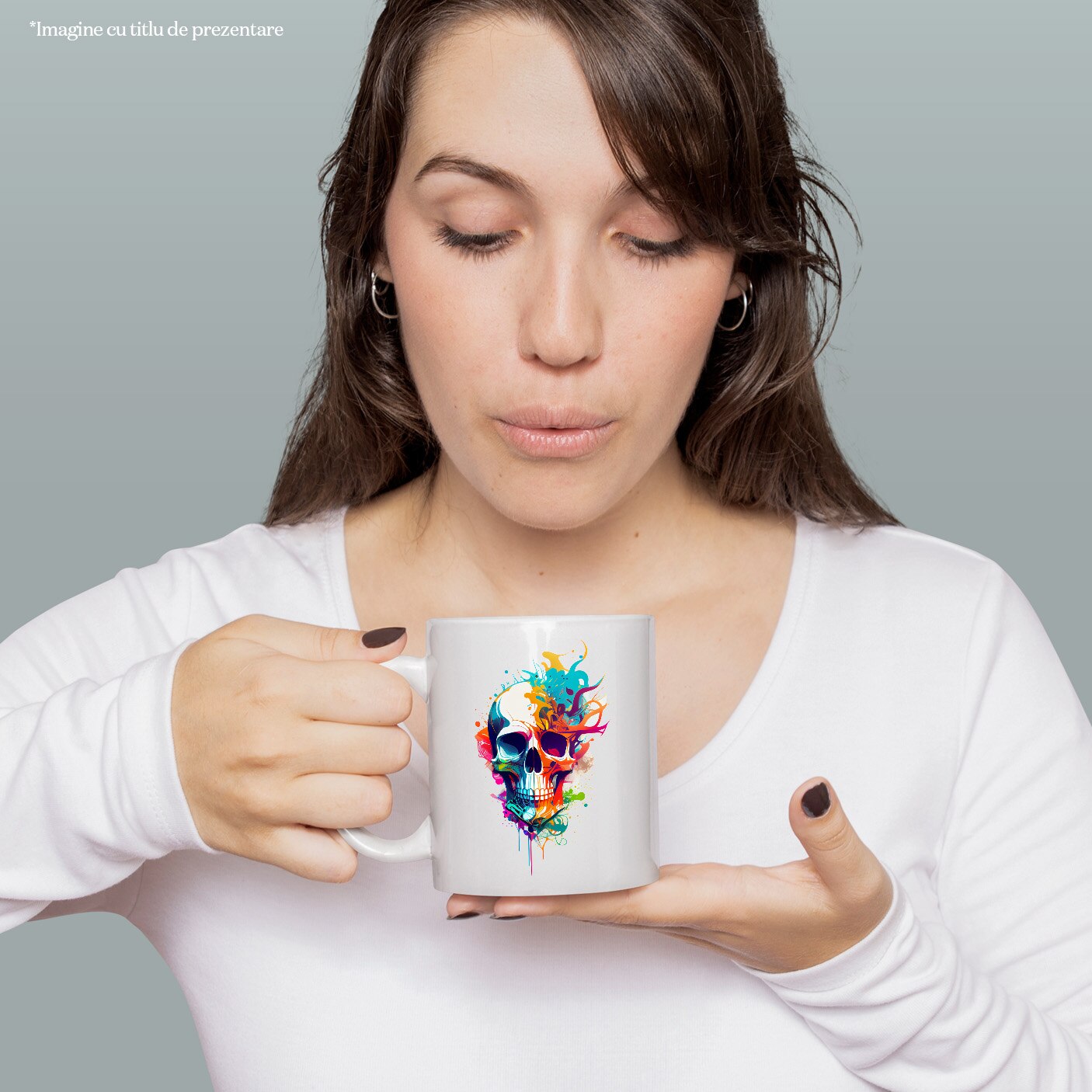 Cana Cu Craniu, Schelet, Fum Colorat, Abstract, Multicolor 330 ml ...