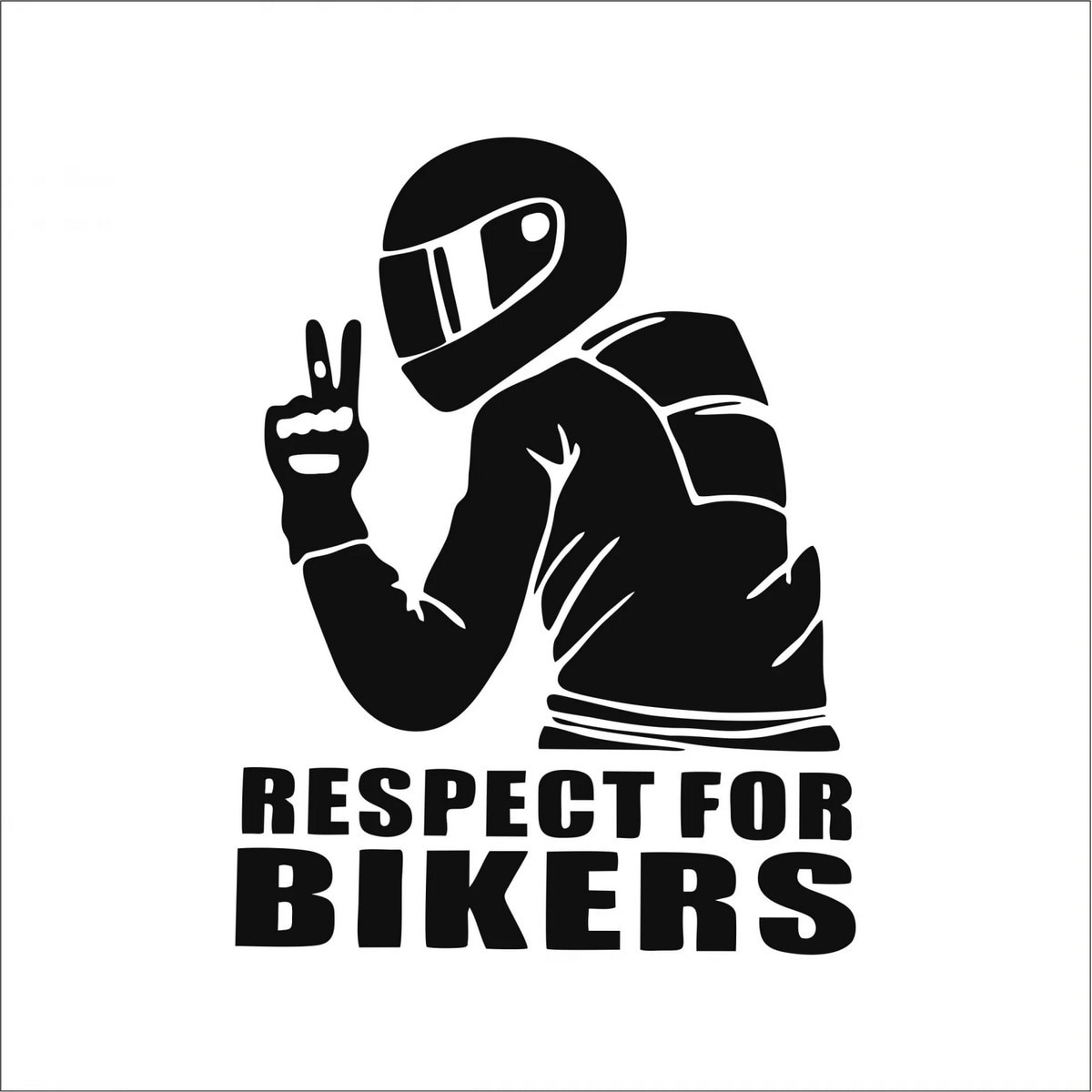 Sticker auto Respect for bikers 15 cm x 15 cm - eMAG.ro