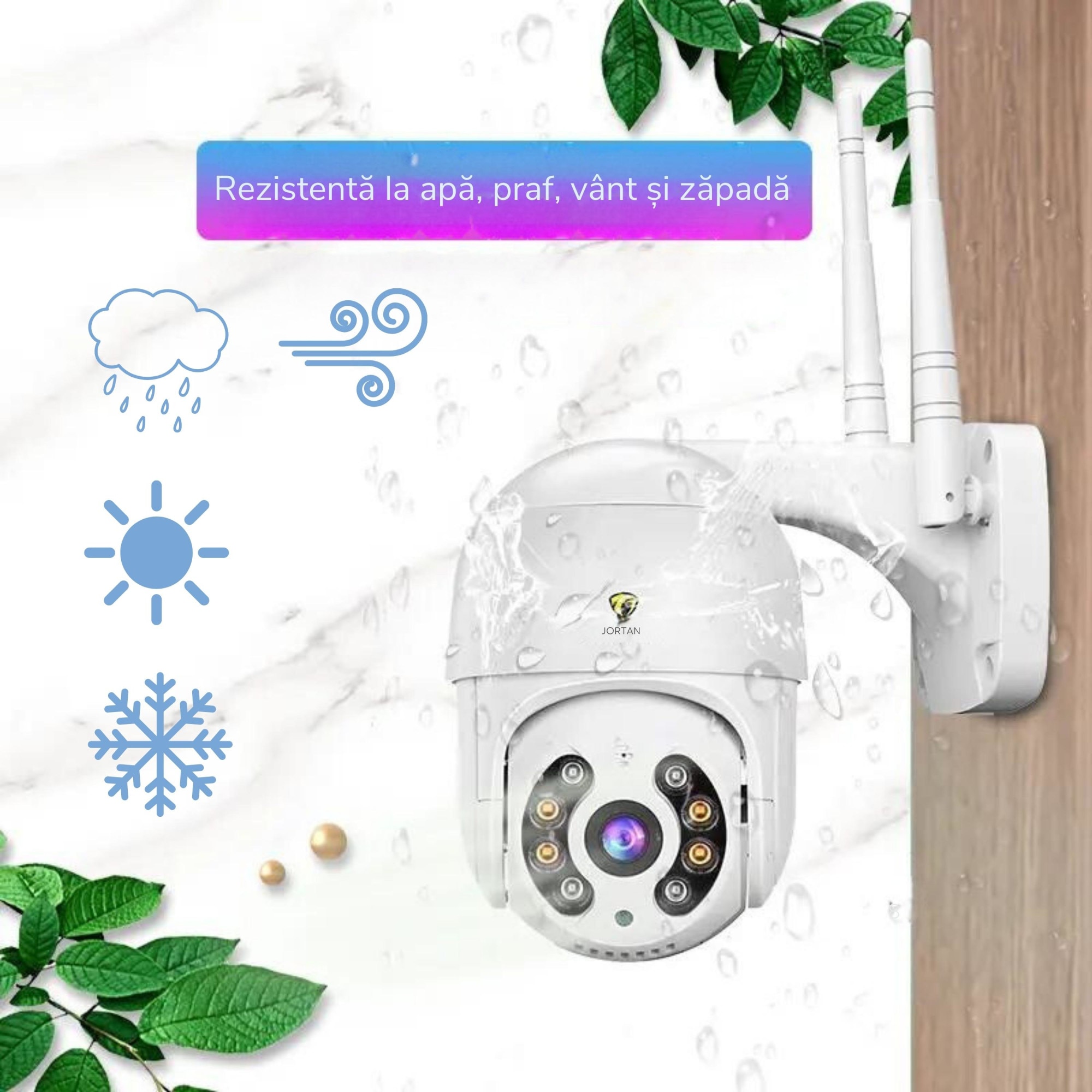 Camera de supraveghere WiFi Jortan 4MP, Full HD, exterior sau interior ...