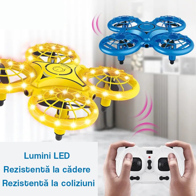 Minidrona pentru copii GLIMATECH, Distanta maxima de operare 50 m ...