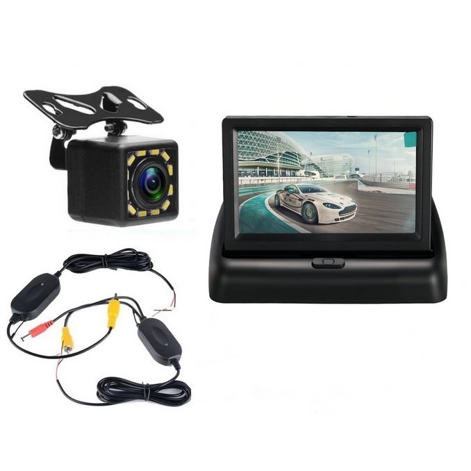 Set Camera Marsarier 12 Led wireless + Ecran Lcd 4.3 Inch Rabatabil ...