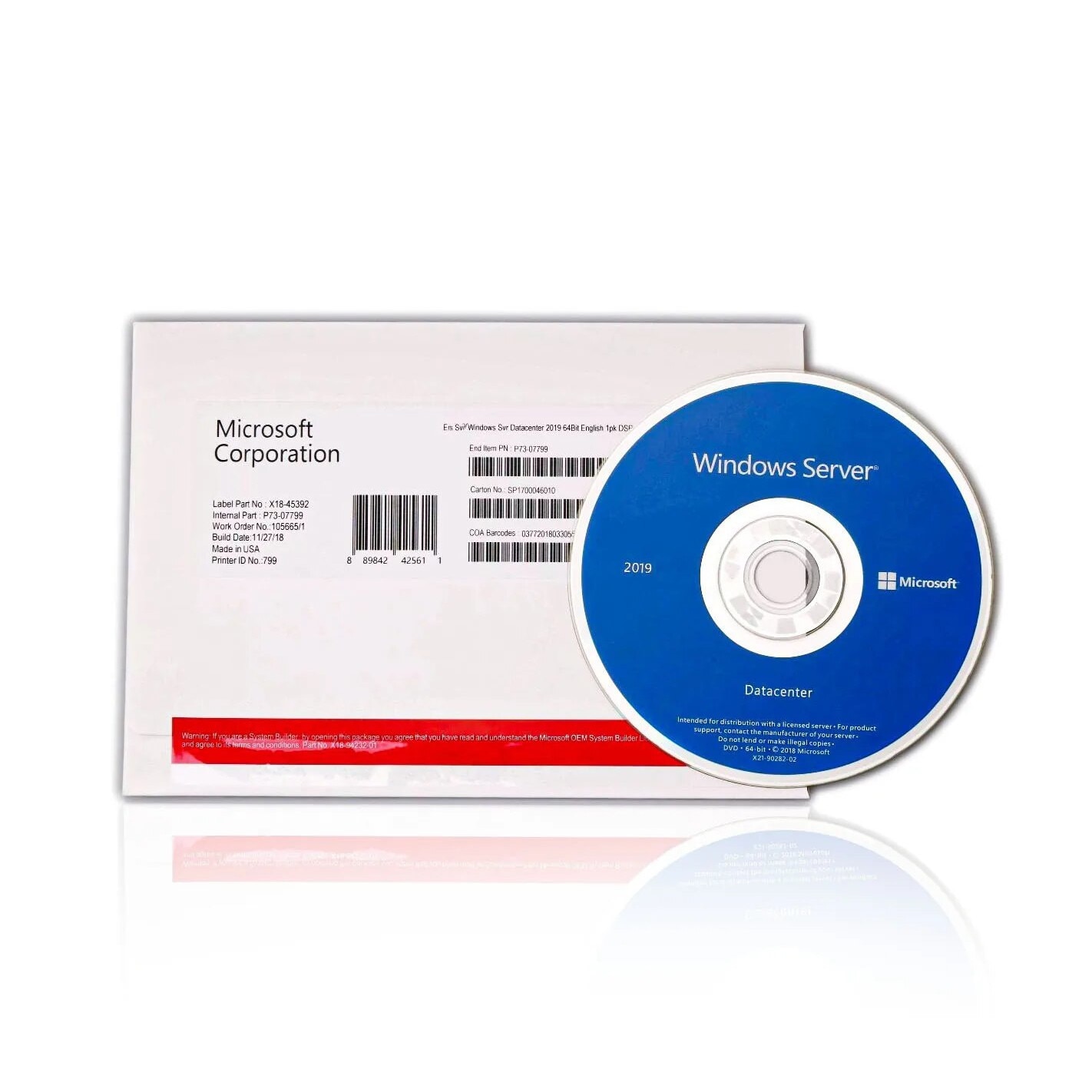 Microsoft® Windows Server DATACENTER 2019 64bit English INTL, 1PK, DSP ...