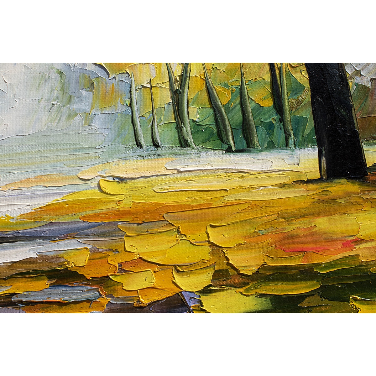 Tablou pictat manual living, dormitor, Plimbare relaxanta, aer curat ...