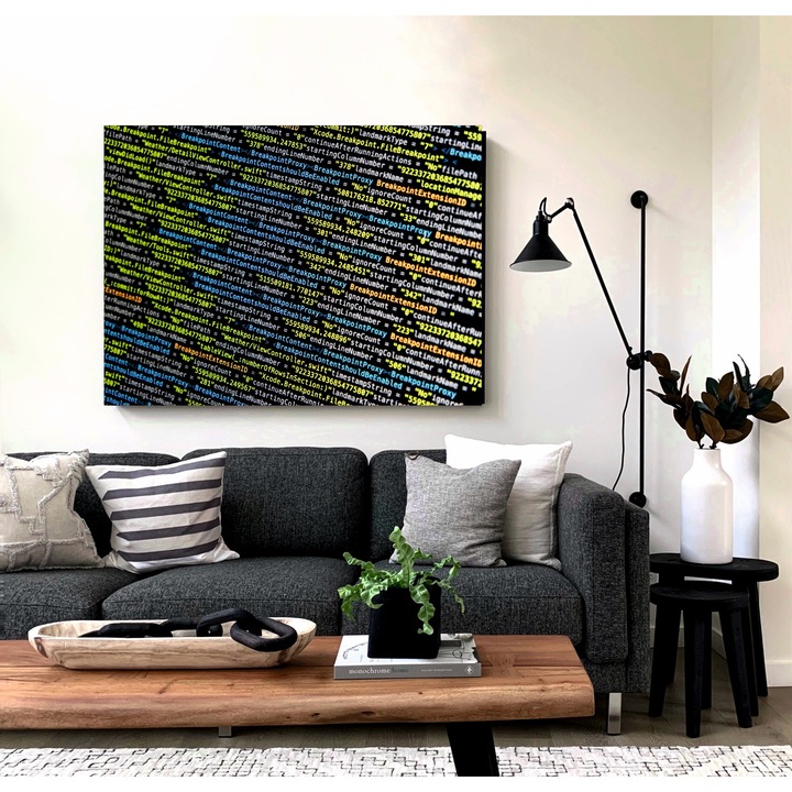 Цветна картина с абстрактно HTML кодиране 50 x 50 см - eMAG.bg