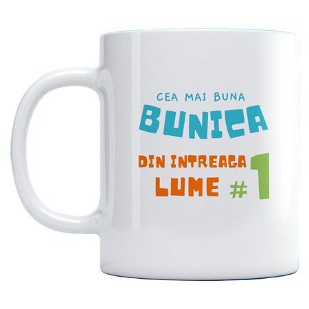 Cana personalizata ceramica alba, " Cea mai buna bunica" V1, Antulu ...