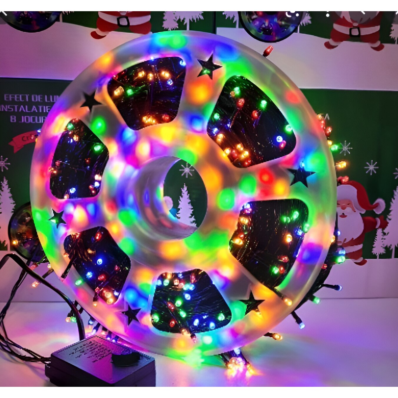 Instalatie de Craciun LED tip Rola, Fir Negru, 100 m, 1000 LED-uri ...