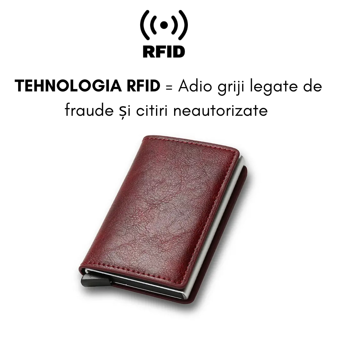 PortCard din piele ecologica, Tehnologia RFID – carcasa din aluminiu ...
