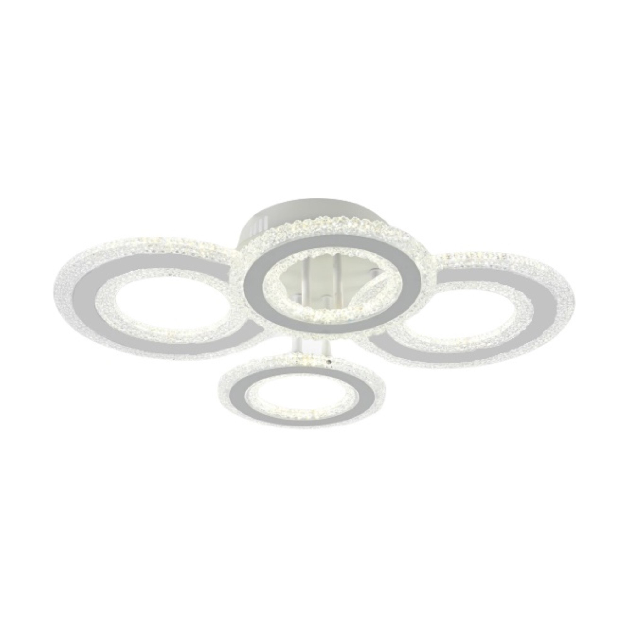 Lustra LED 4 cercuri cu diamante, 120W, telecomanda wifi 2.4G, lumina ...