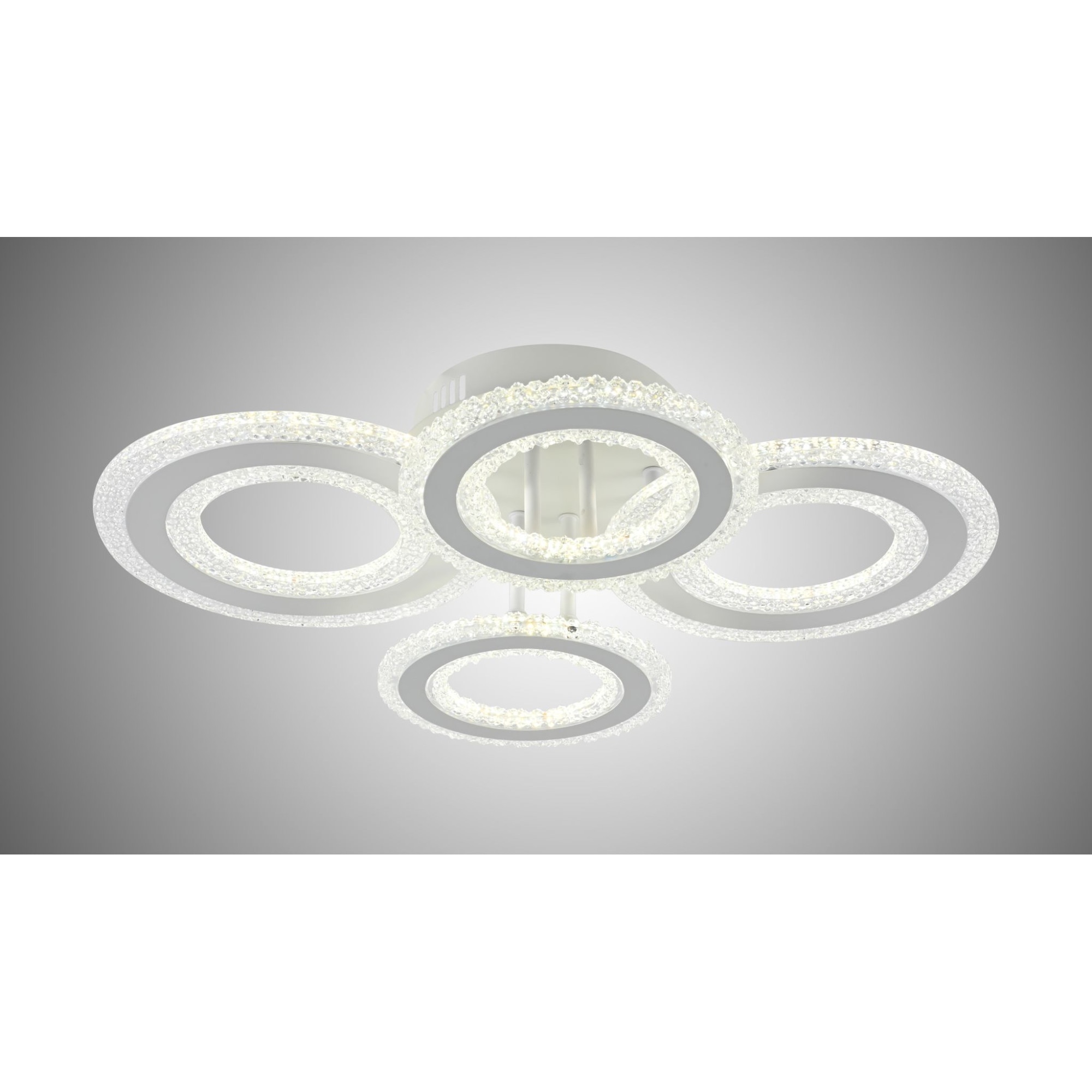 Lustra LED 4 cercuri cu diamante, 120W, telecomanda wifi 2.4G, lumina ...