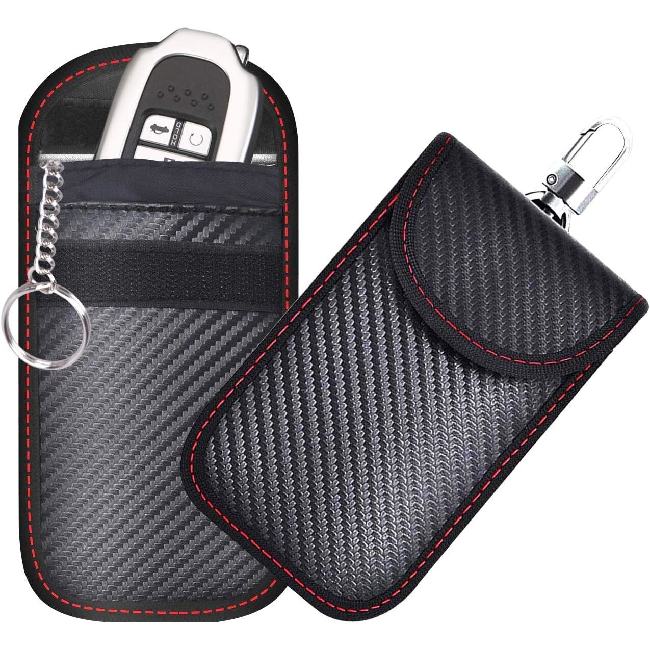 Set 2 huse chei, Mmgoqqt, Fibra de carbon, Negru - eMAG.ro
