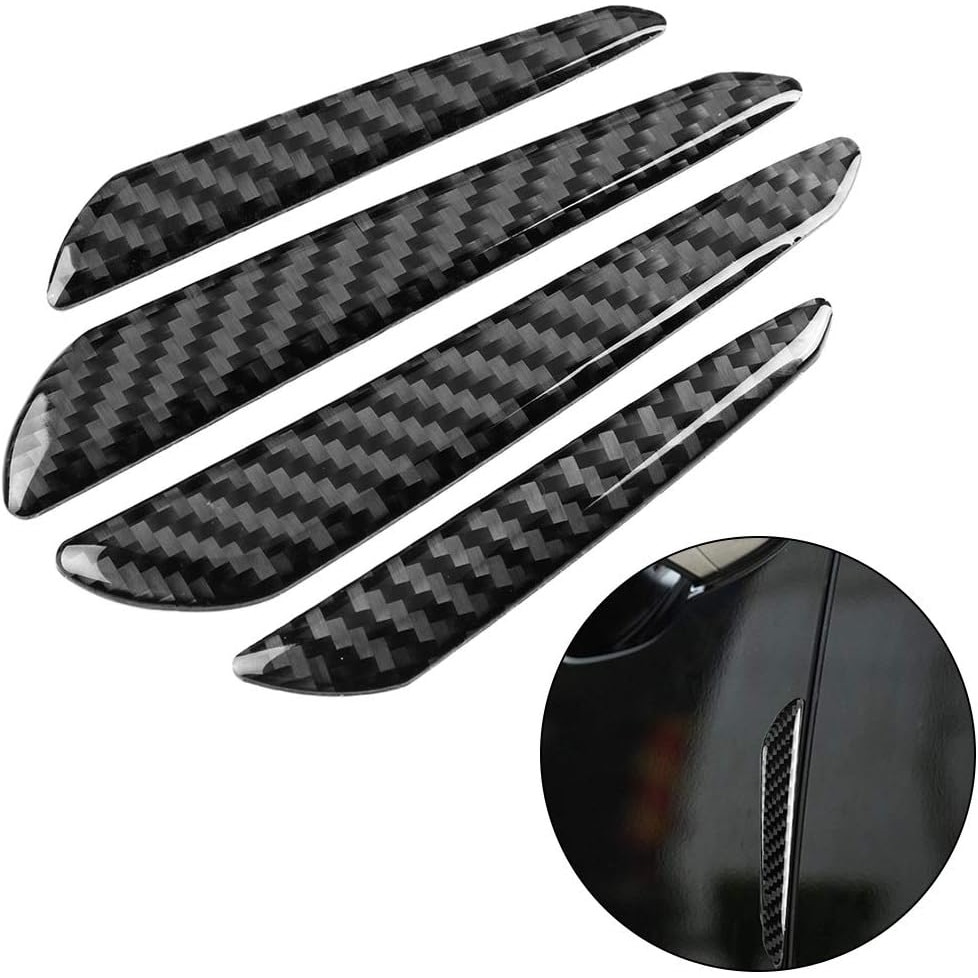 Set 4 protectii auto, Mmgoqqt, Fibra de carbon, Universale, Negru - eMAG.ro