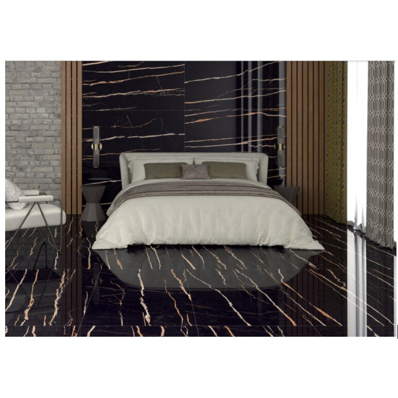 Gresie DORATO BLACK lucioasa, 60X120 cm. interior/ exterior, negru/maro ...