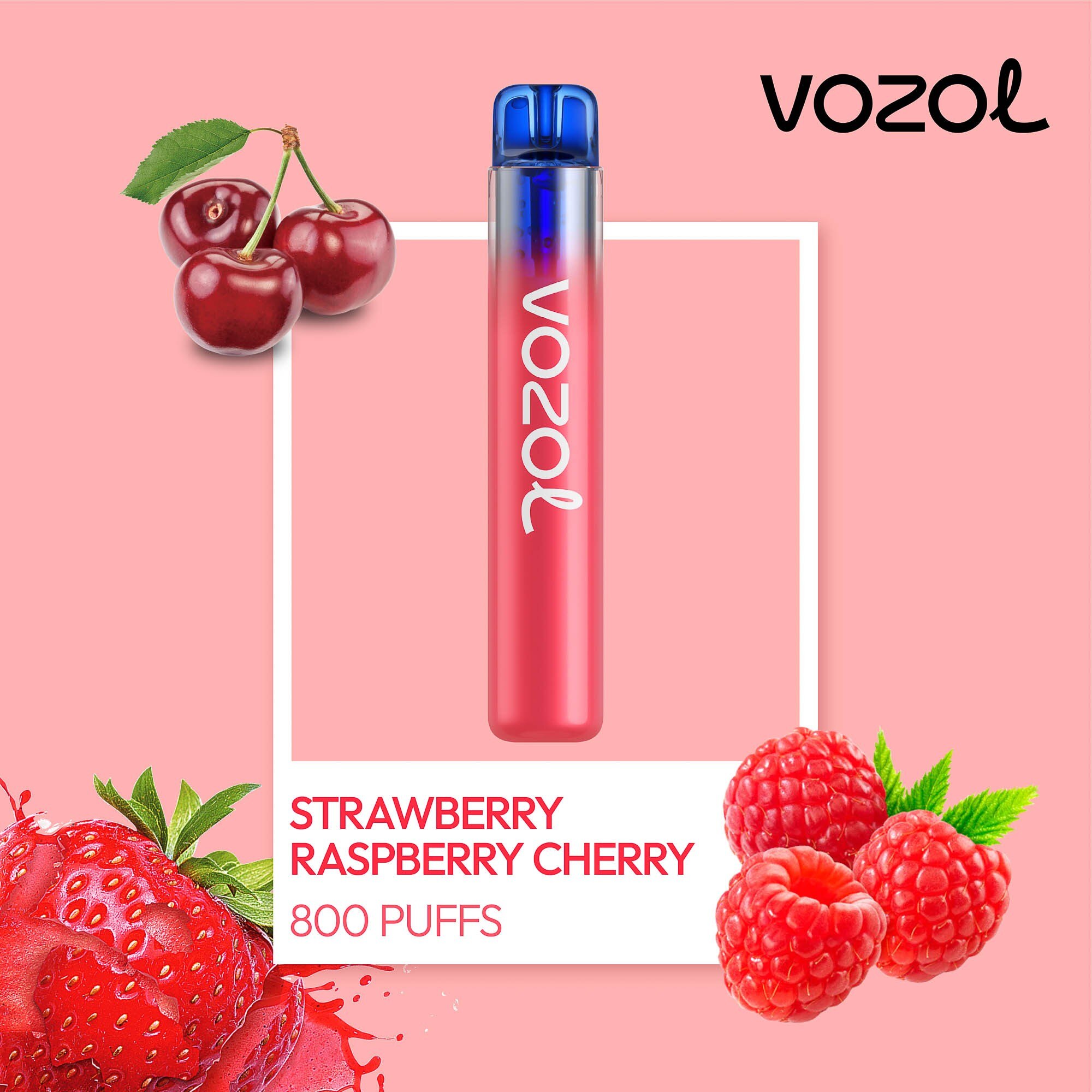 Kit Tigara Electronica Vozol Neon 800 Puff 0 Stawberry Raspberry Cherry ...