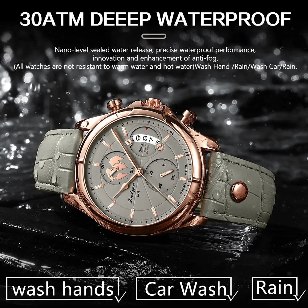 Ceas barbati de mana Poedagar Casual Elegant Quartz Cronograf Luxury ...