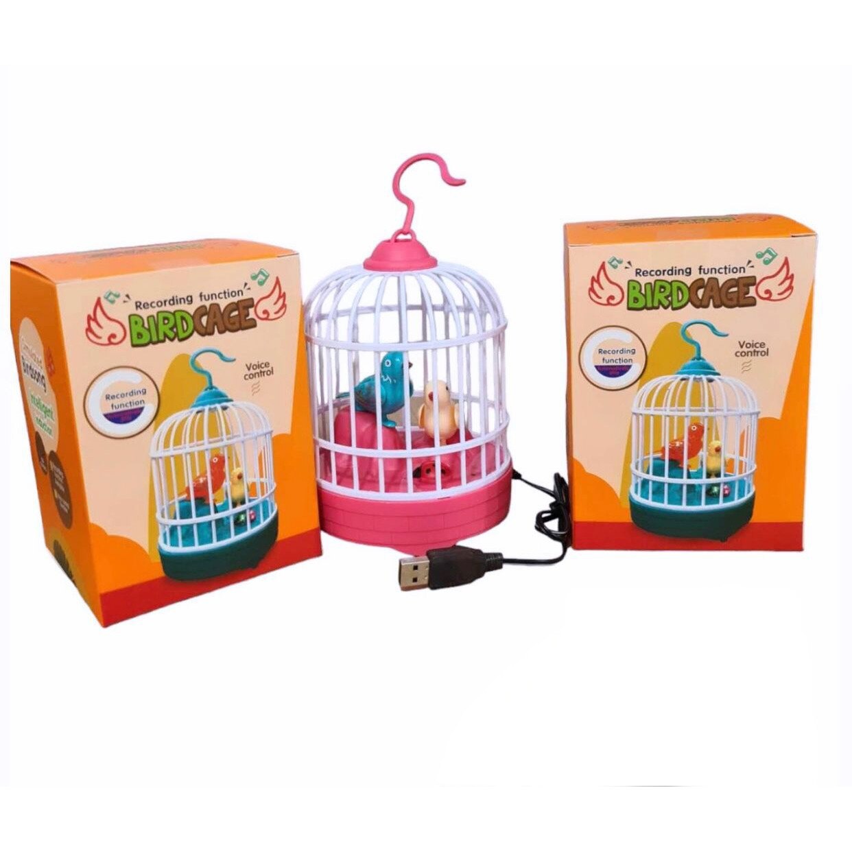 Colivie cu 2 papagali care repeta cuvinte - eMAG.ro