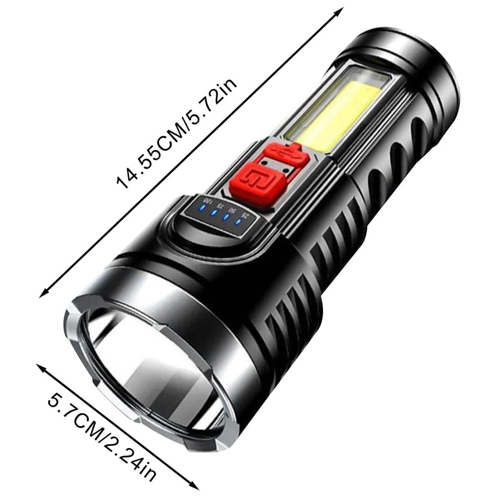 Lanterna cu Incarcare USB, Lumina Puternica, LED Lateral, durata de ...