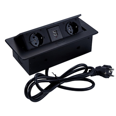 Priza Incorporabila in Blat Bucatarie, Masa sau Birou Lemaro®, 2 USB si ...