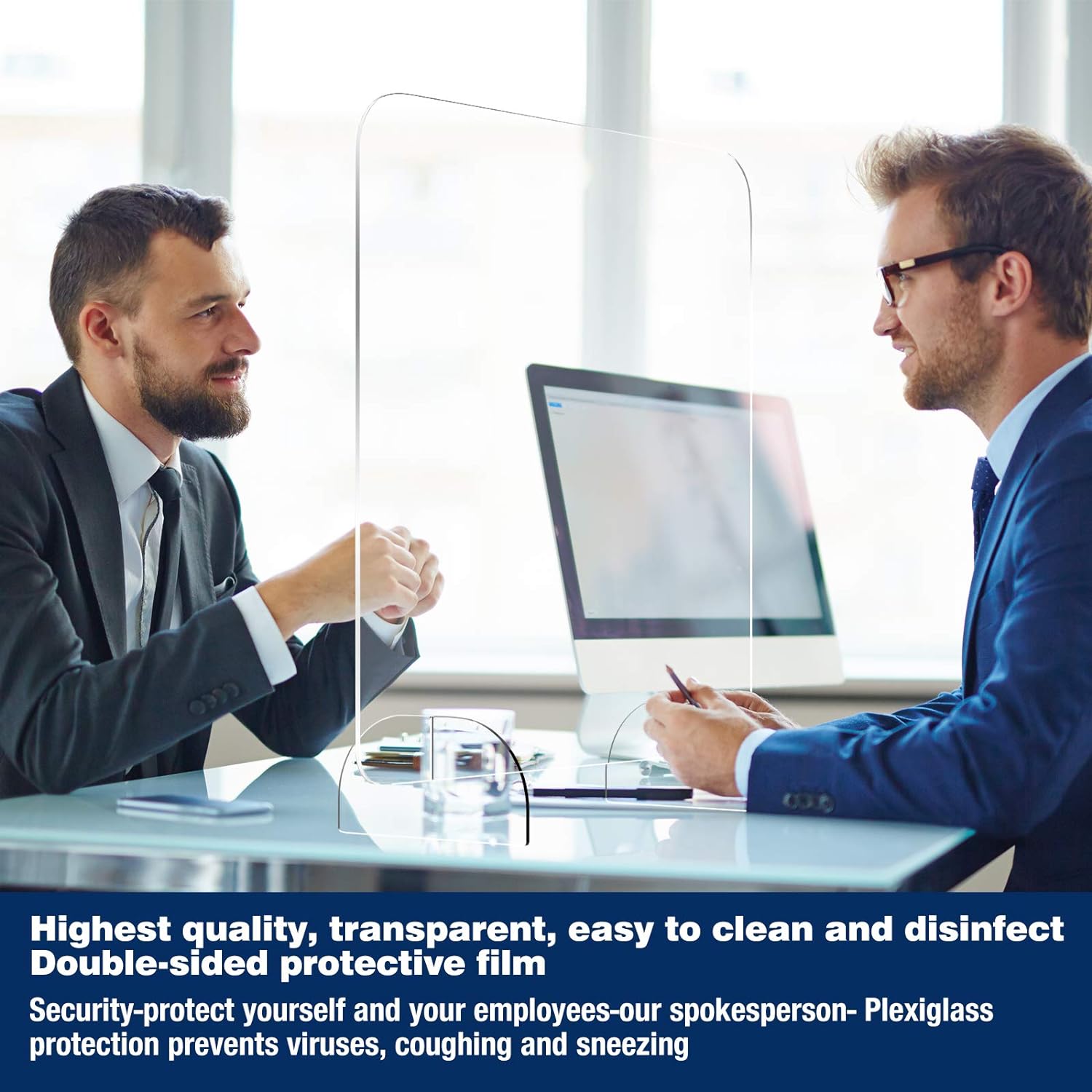 Plexiglass despartitor cu stand, 60x65x3cm - eMAG.ro