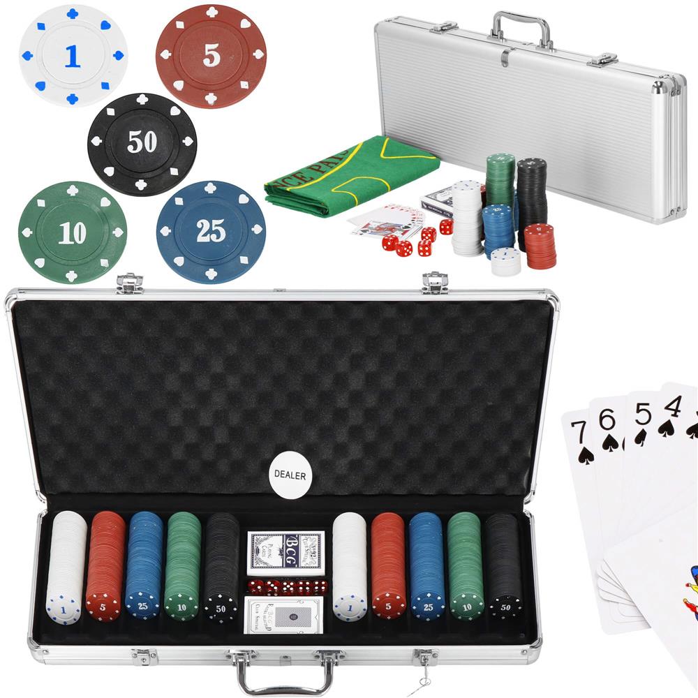 Set de Poker Complex cu 500 de jetoane, covoras verde, 2 seturi de ...
