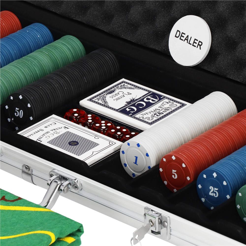 Set de Poker Complex cu 500 de jetoane, covoras verde, 2 seturi de ...
