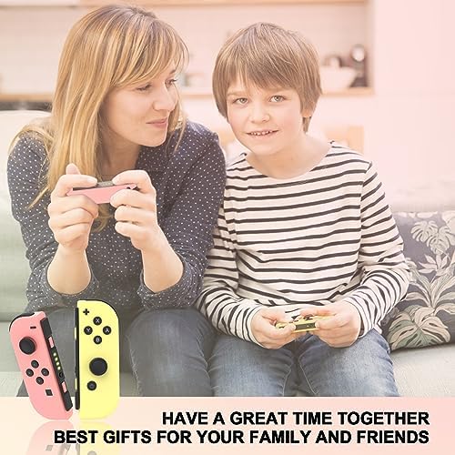 Set 2 controlere, Compatibile cu Nintendo Switch, Roz/Galben - eMAG.ro