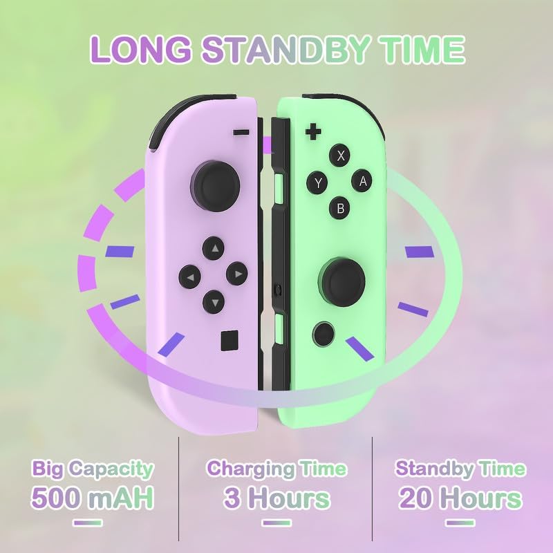 Set 2 controlere, Compatibile cu Nintendo Switch, Verde/Violet - eMAG.ro