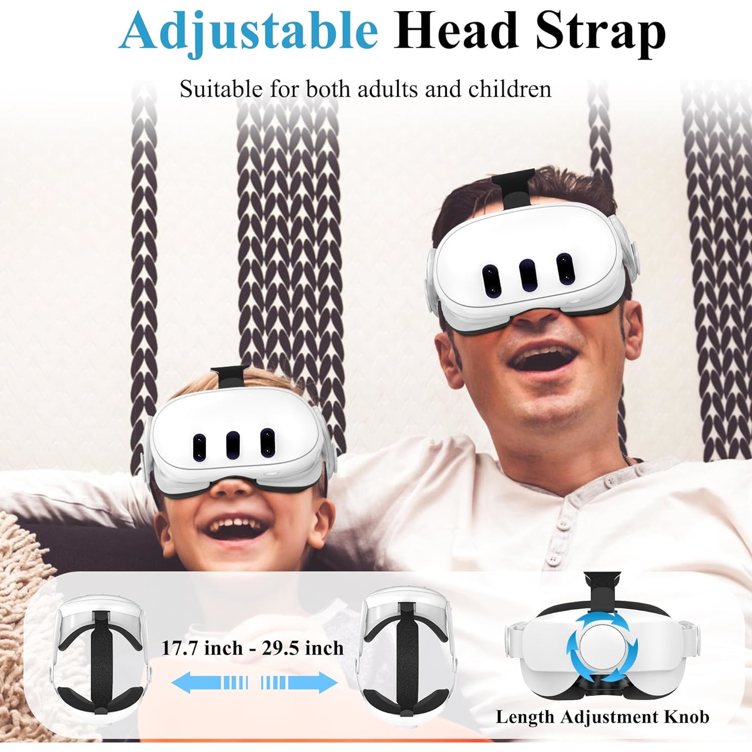 Аксесоар за глава за VR очила, съвместим с Meta/Oculus Quest 3, бял ...