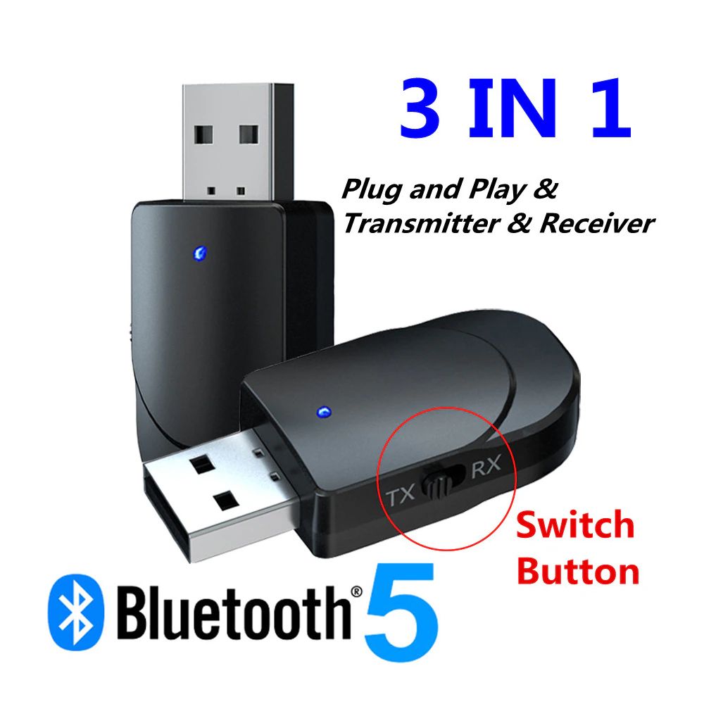 Adaptor bluetooth transmitator audio cu buton RX/TX, - Mini USB stereo ...